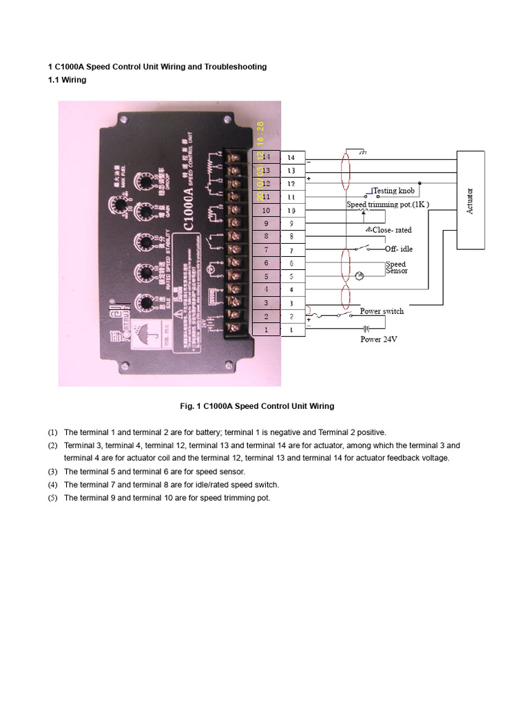 C1000A Speed Control Unit Wiring and Troubleshooting | PDF | Switch ...
