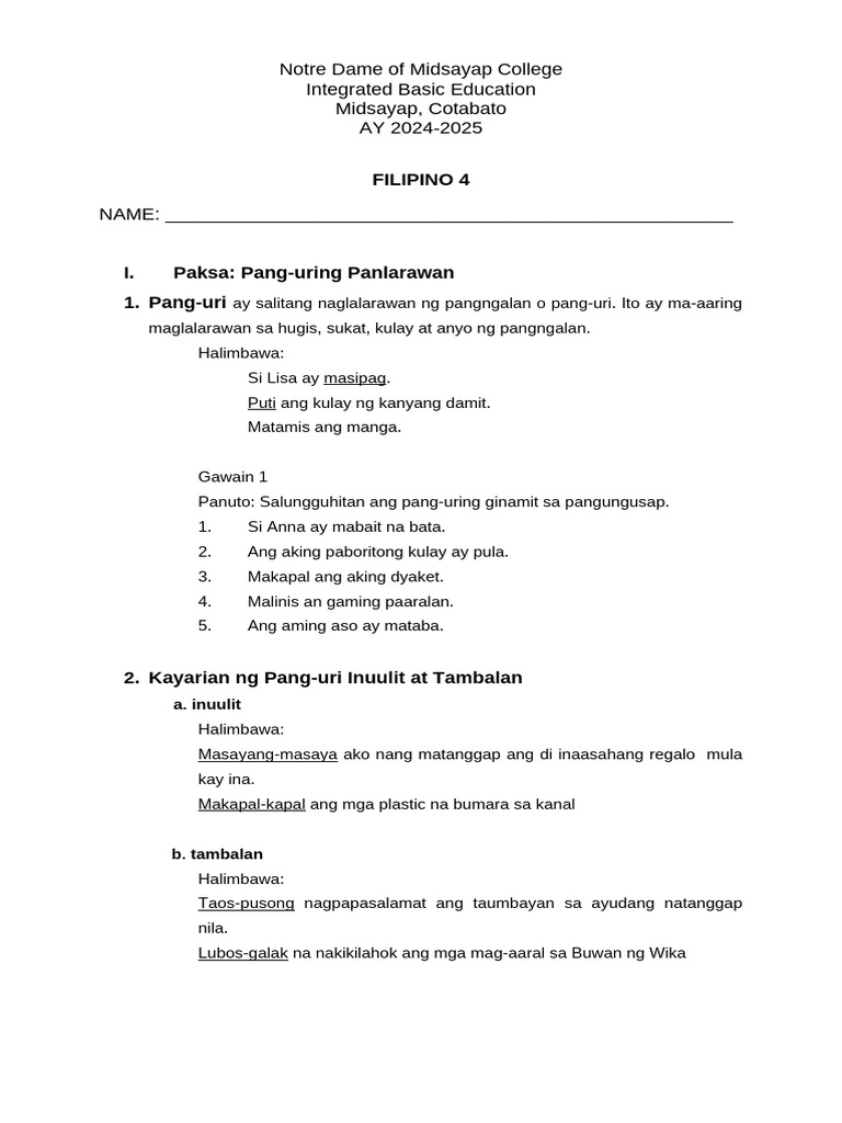 Filipino 4 - ML | PDF