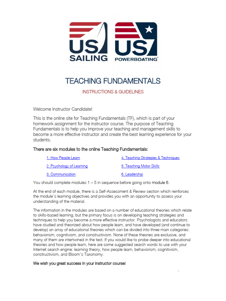 Teaching Fundamentals: Instructions & Guidelines | PDF | Reinforcement ...