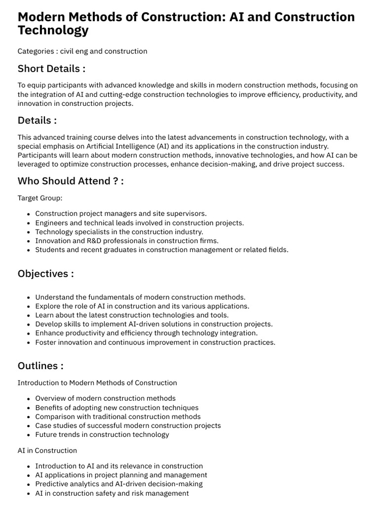 Modern Methods of Construction - AI and Construction Technology | PDF ...