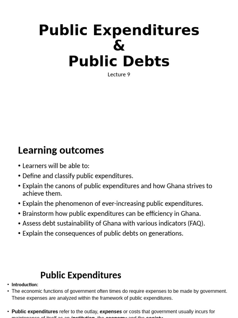 L9 - Public Expenditure - Public Debt | PDF | Government Spending ...