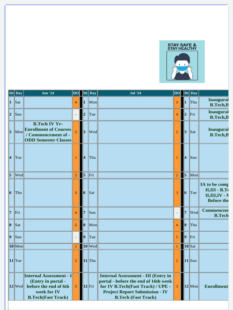 Academic Planner 2024 25 ODD | PDF | Academic Degree | Qualifications