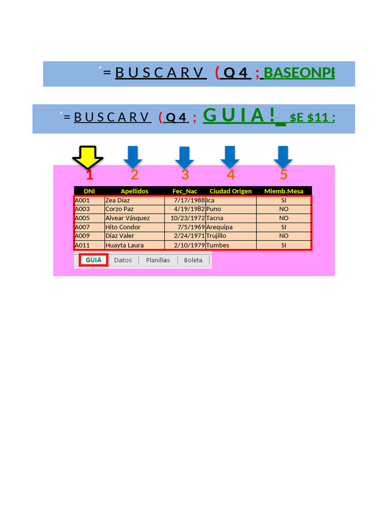 EB2 Ses15 (GUIA 25 - Función BuscarV) Teacher - MEJORADO | PDF
