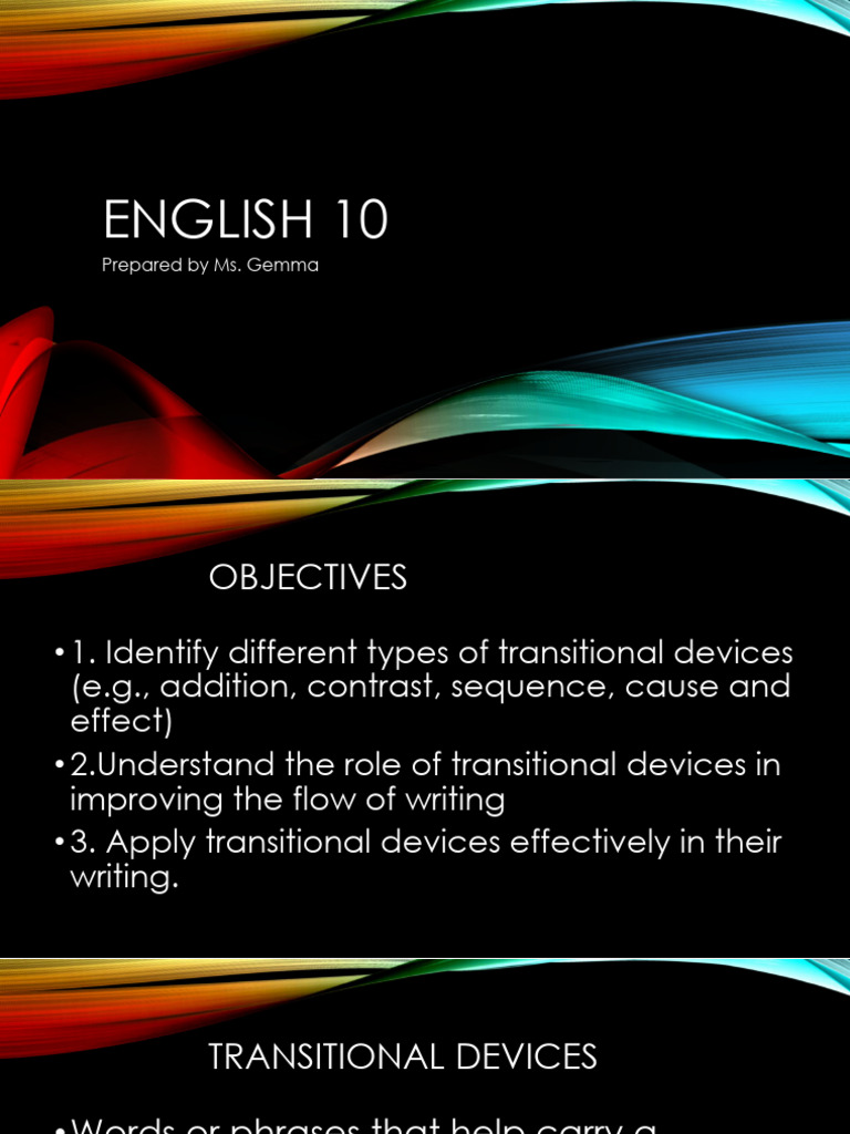 Transitional Devices in Writing | PDF
