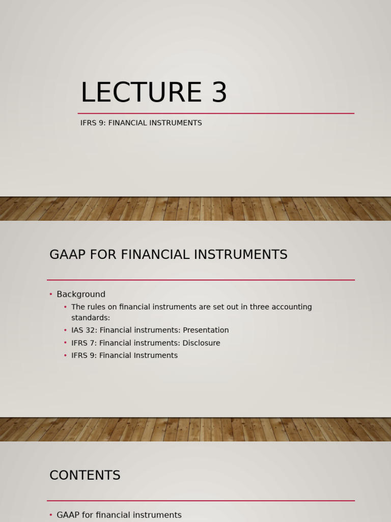 CR 2 - Lecture 2&3 - Ifrs 9 Financial Instruments | PDF | Equity ...
