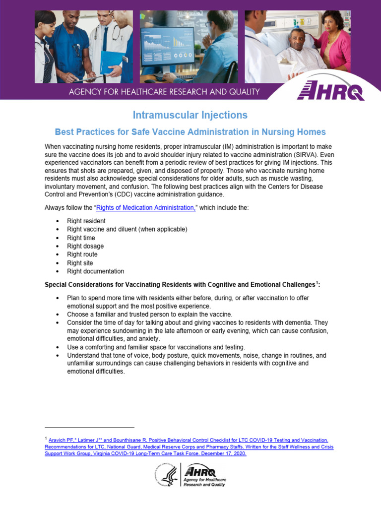 Intramuscular Injections | PDF | Injection (Medicine) | Medical Specialties