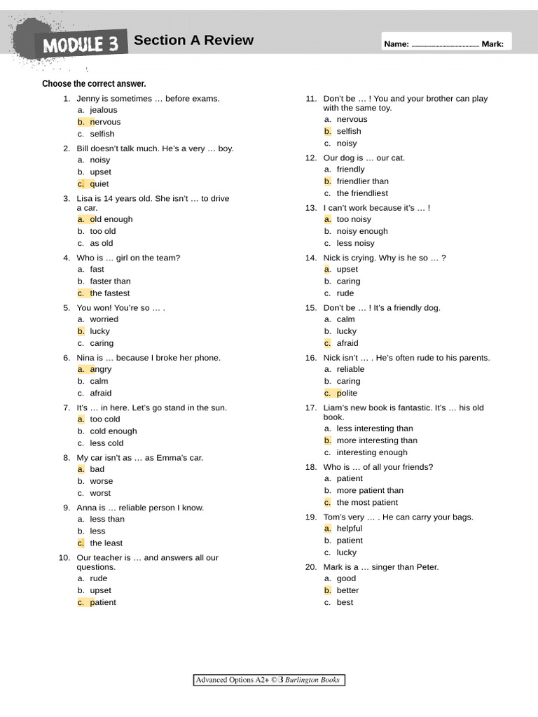 01AdvOptions A2Plus M3 SecA | PDF