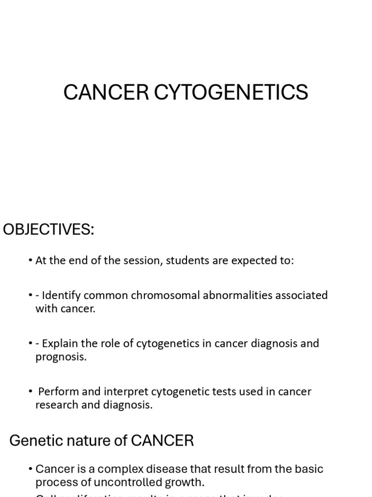 CANCER-CYTOGENETICS | PDF | Oncogene | Cancer