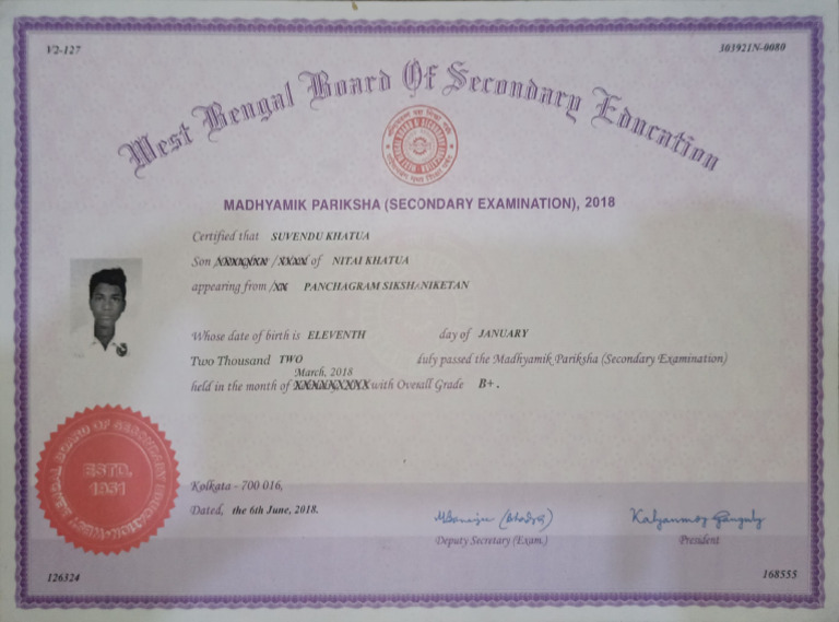 10th Certificate | PDF
