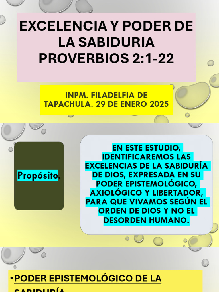 Excelencia de la Sabiduría en Proverbios | PDF | Sabiduría | Libro de ...