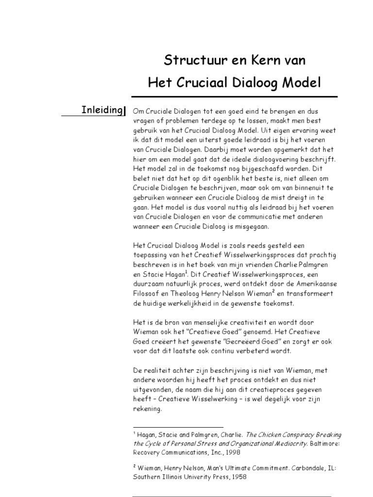Het Cruciaal Dialoog Model - 2011 | PDF