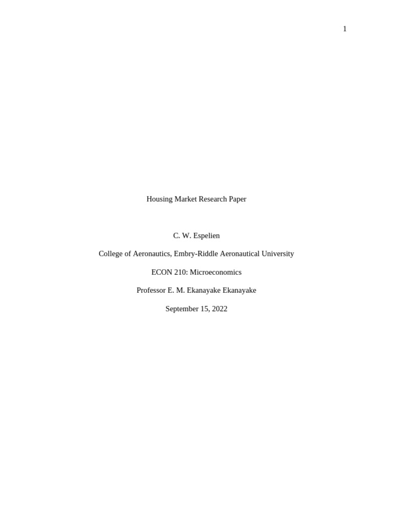 Espelien ECON 210 Research Paper | PDF | Market (Economics) | Demand