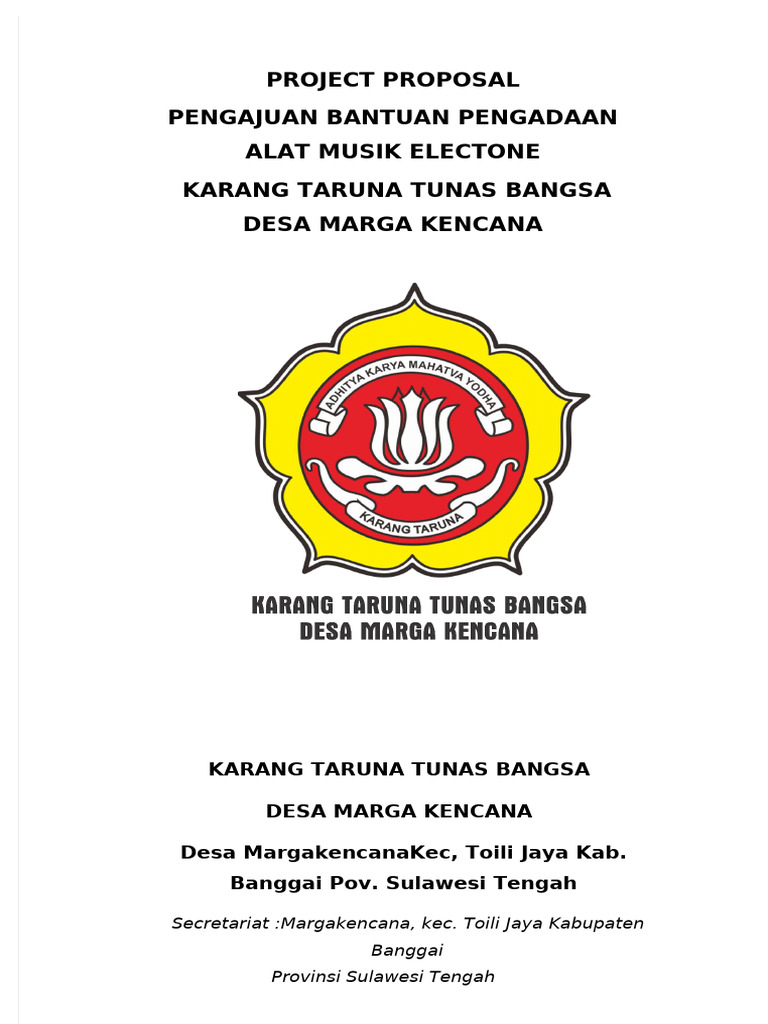 Proposal Pengadaan Alat Sound System Karang Taruna Tunas Bangsa | PDF