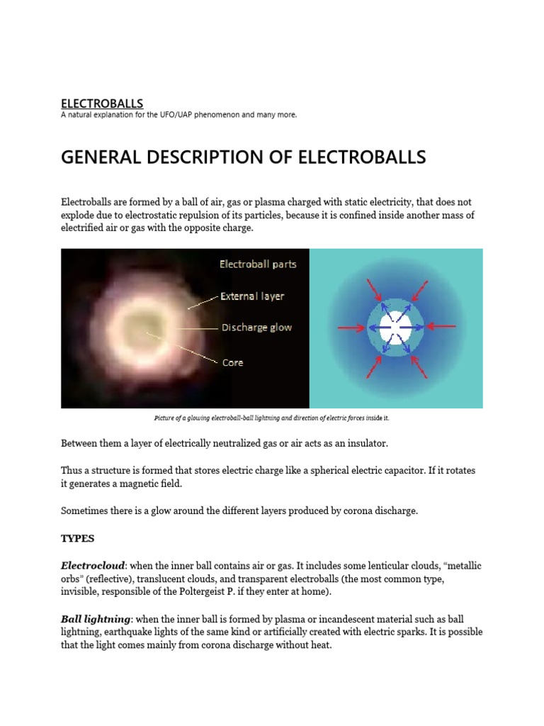Understanding Electroballs and Their Phenomena | PDF | Plasma (Physics ...