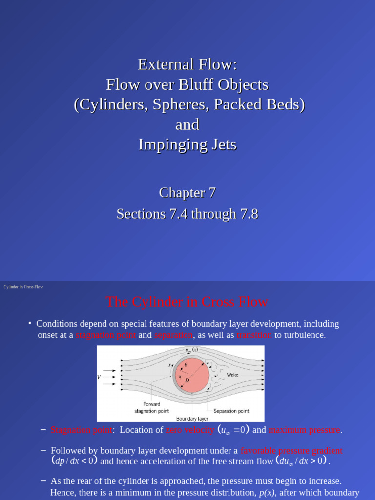 External Flow: Flow Over Bluff Objects (Cylinders, Spheres, Packed Beds ...