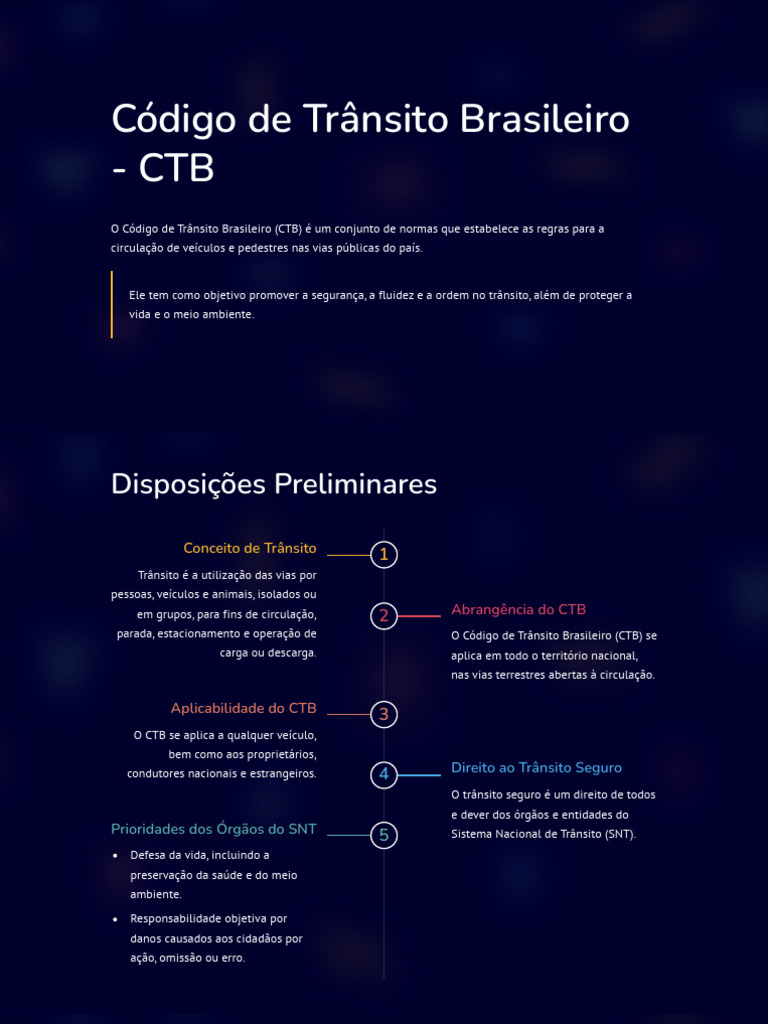Código de Trânsito Brasileiro: Regras e Normas | PDF | Tráfego | Transporte