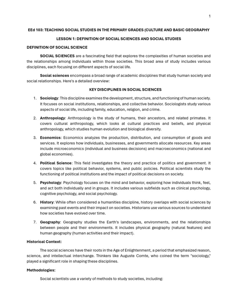 Understanding Social Science vs. Studies | PDF | Social Sciences ...