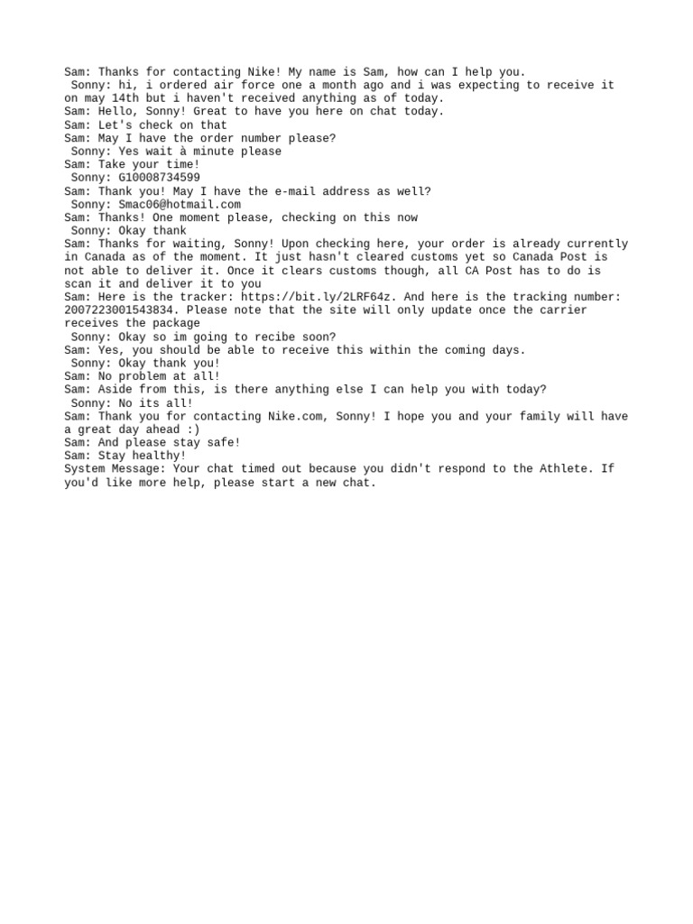 Live Chat History | PDF