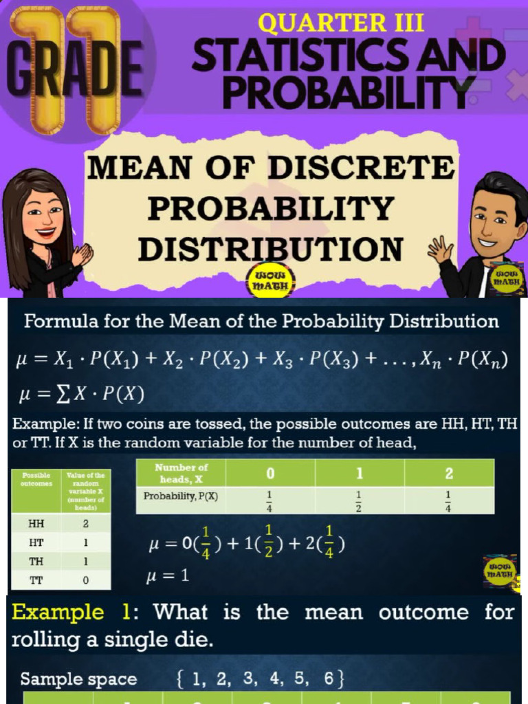 Mean Variance and Standard Deviation of Discrete Probability Distribution | PDF