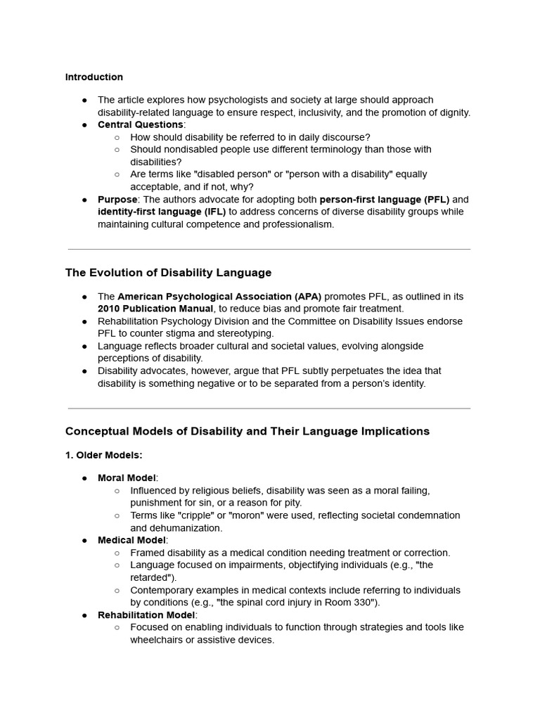Navigating Disability Language: PFL vs. IFL | PDF | Disability ...