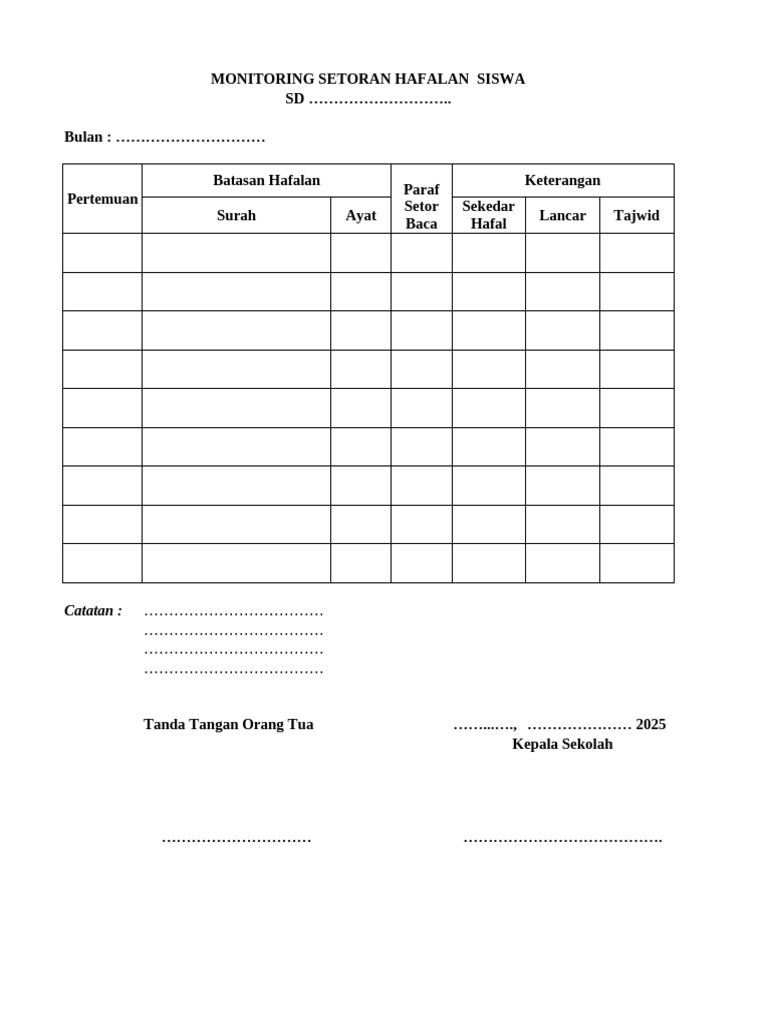 Monitoring Setoran | PDF