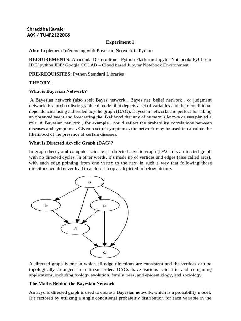 EXP1_A09_DS | PDF | Bayesian Network | Bayesian Inference