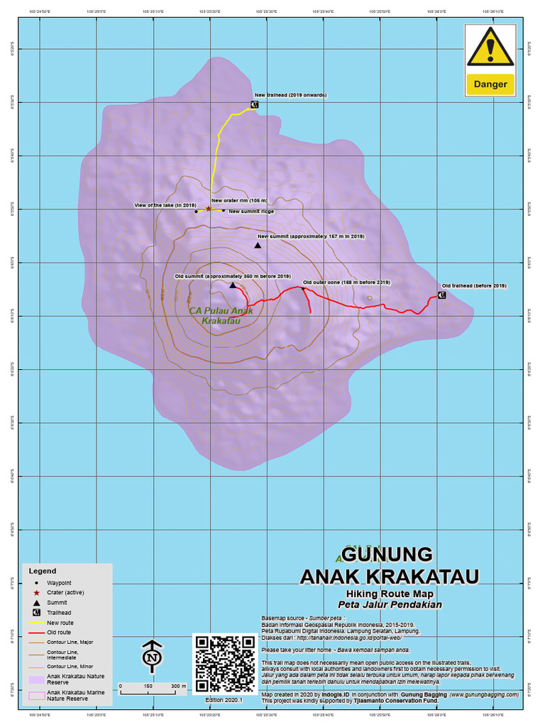 Hiking Routes on Anak Krakatau Map | PDF