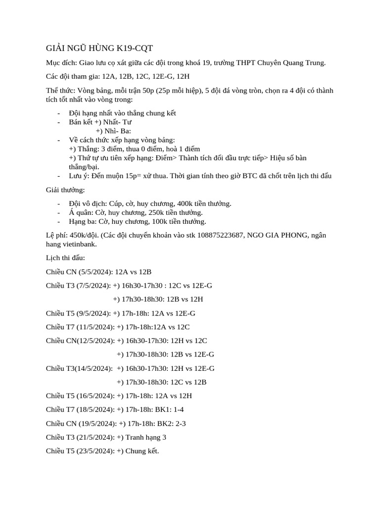 Giải Ngũ Hùng K19 | PDF