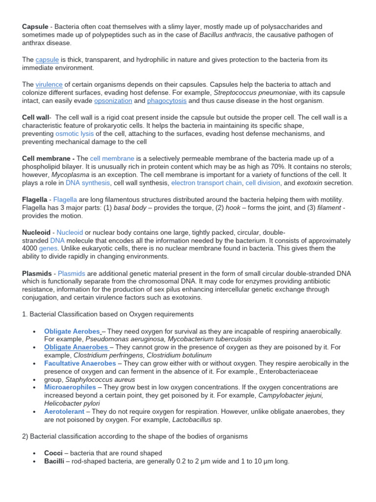 Bacterial Diseases Outline | PDF | Bacteria | Cell (Biology)