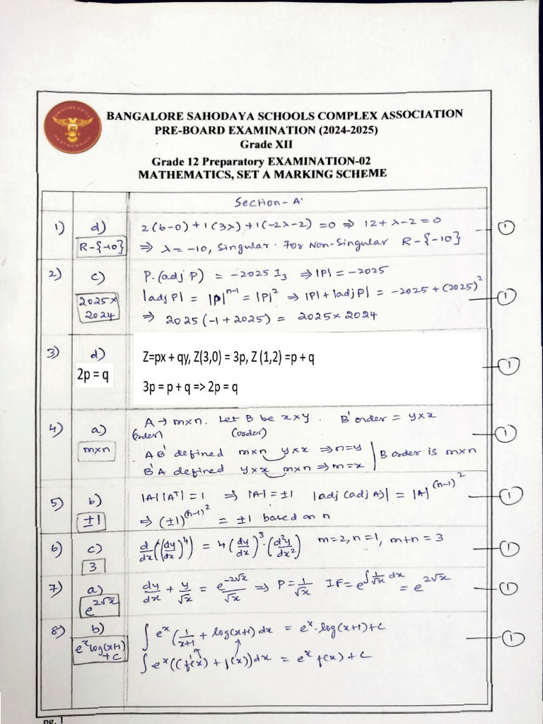 Class Xii Maths Set 1 Ms | PDF Class Xii Maths Set 1 Ms | PDF