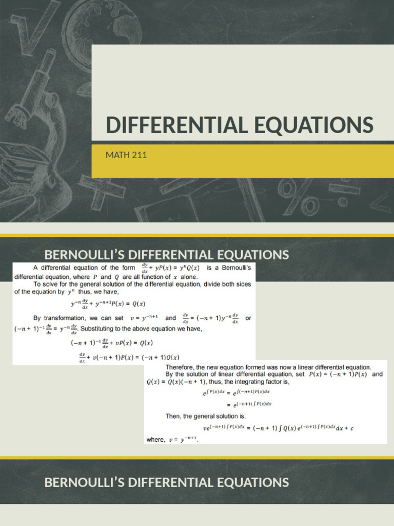 Module 7 Bernoullis D.E. | PDF