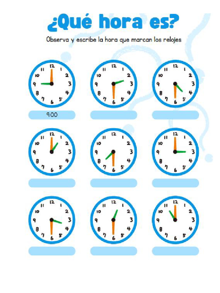 Relojes - Actividad #2 Foto | PDF