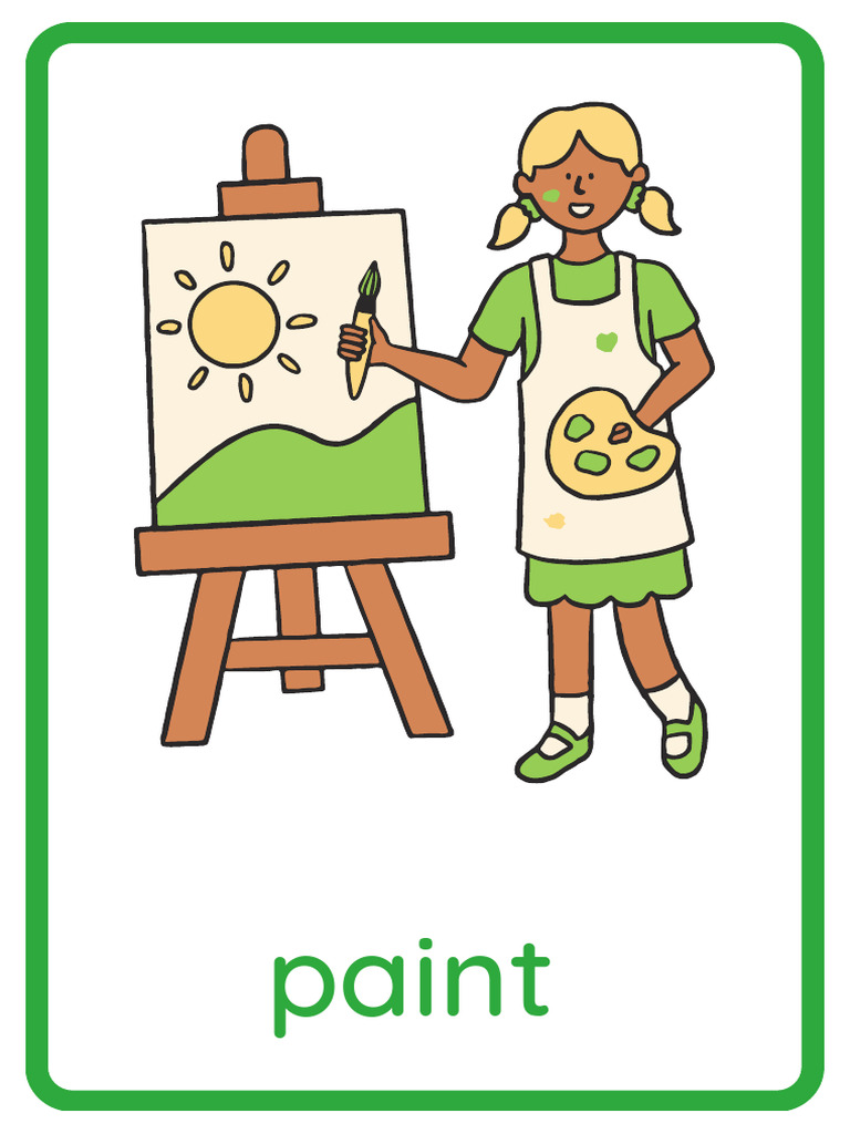 Colorful Fun Action Verbs Flashcards | PDF