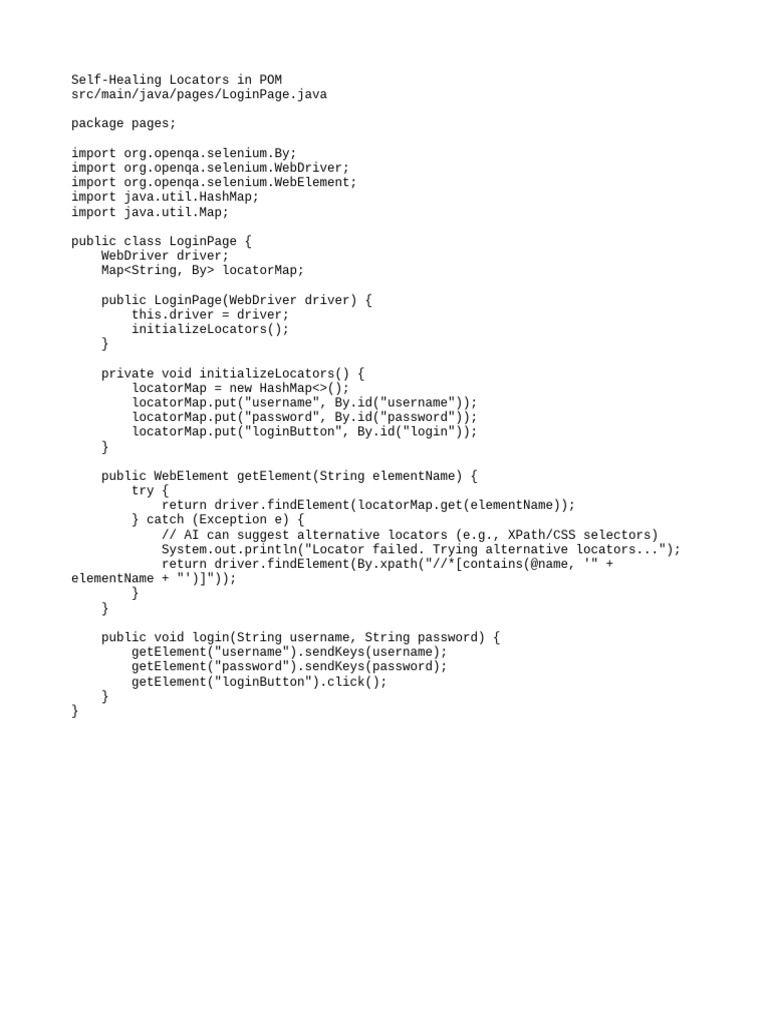 Self-Healing Locators in Selenium | PDF