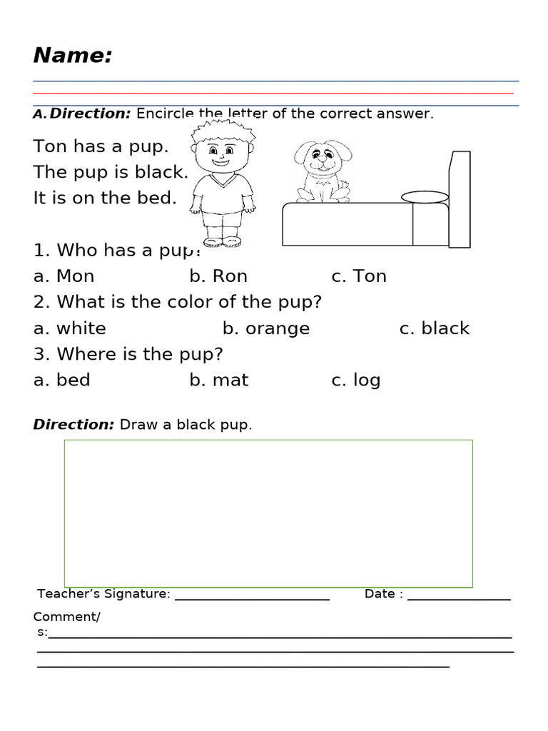 READING FOR KINDER-Ton-Has-A-Pup | PDF