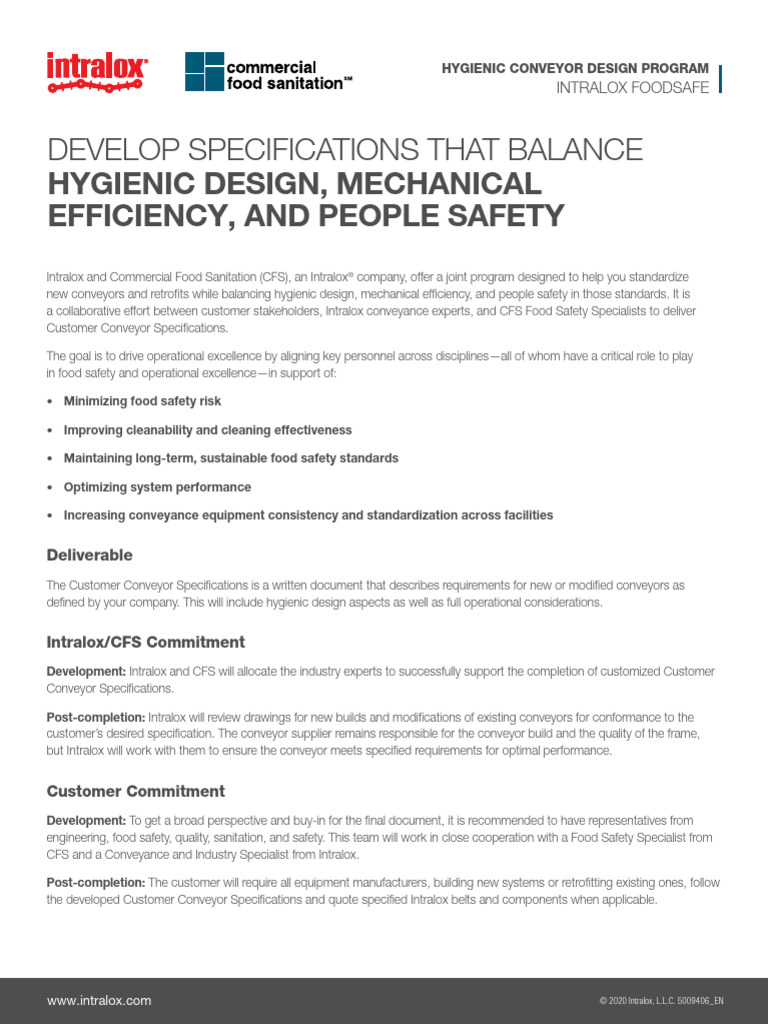 Hygienic Conveyor Design Program - 5009406 - FLY - EN - SO | PDF ...