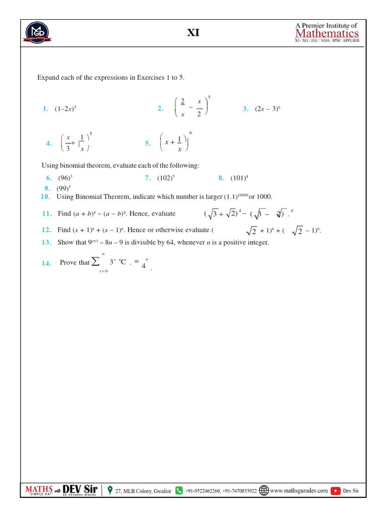 Binomial Assignment 11th 1 26862999 Pdf 4751