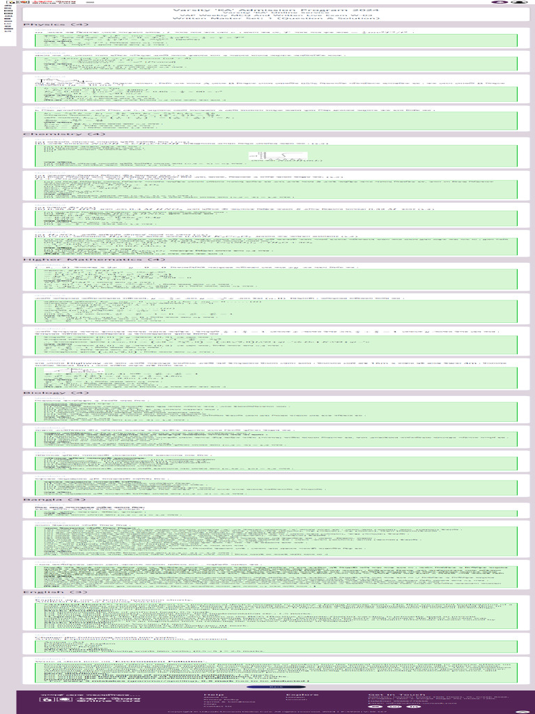 (Varsity Admission Udvas) - WRITTEN - W3 | PDF