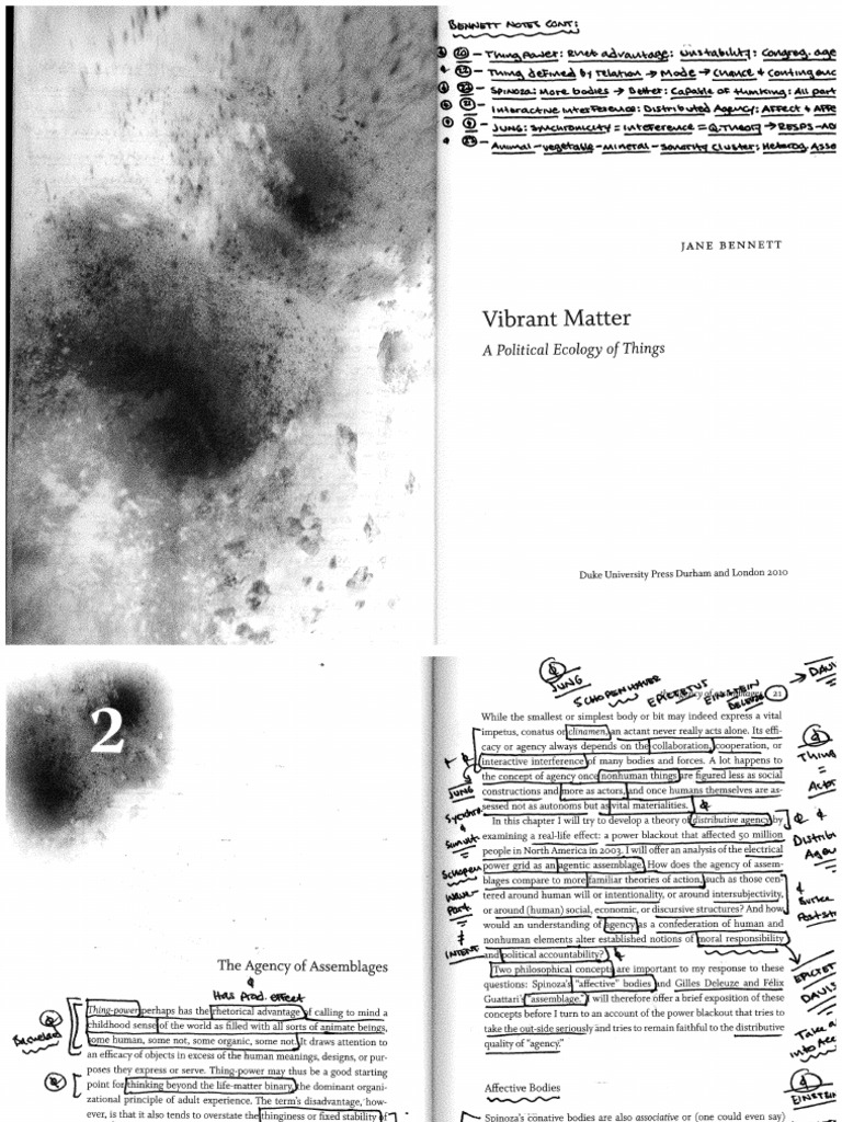 Jane Bennett The Agency of Assemblages Vibrant Matter | PDF
