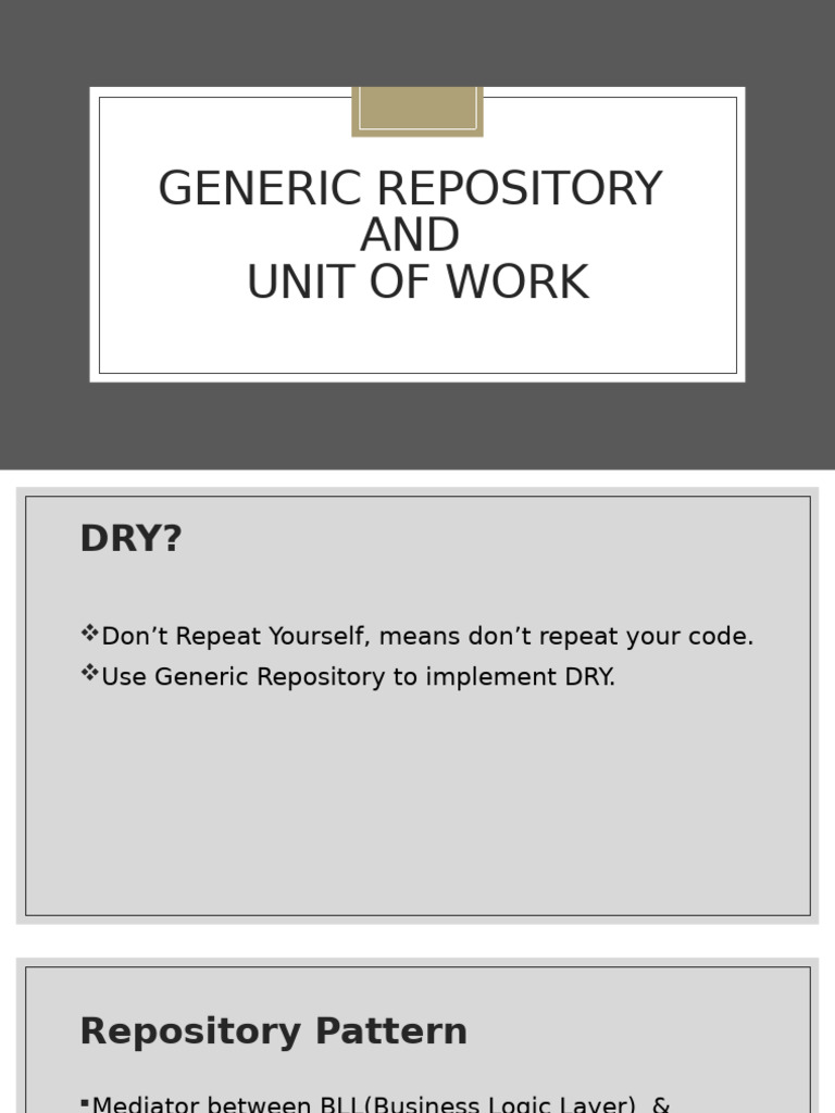 Generic Repository | PDF