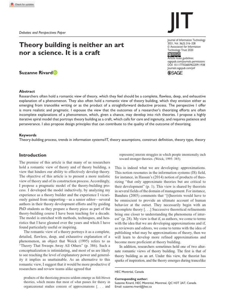 Rivard - Theory-building | PDF | Theory | Knowledge