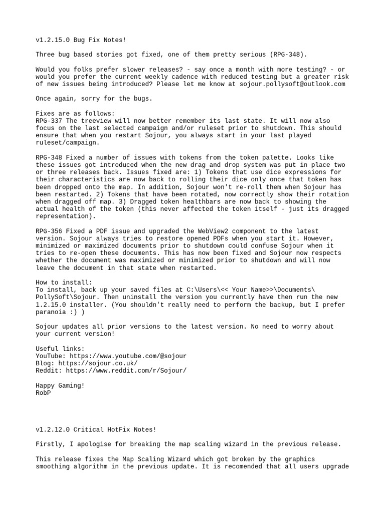 Sojour 1.2.15.0 Release Notes | PDF | System Software | Software