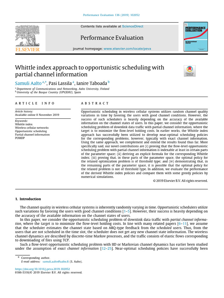 Aalto, Lassila, Taboada - 2019 - Whittle Index Approach To Opportunistic Scheduling With Partial ...