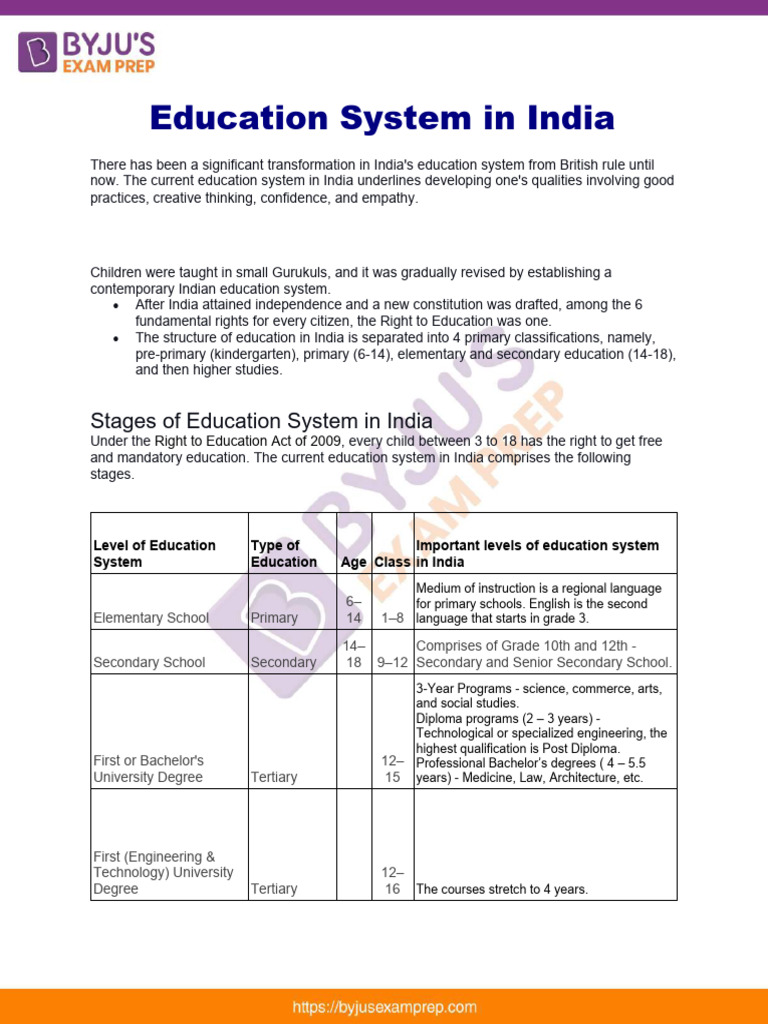Education System in India Upsc Notes 71 | PDF | Academic Degree ...