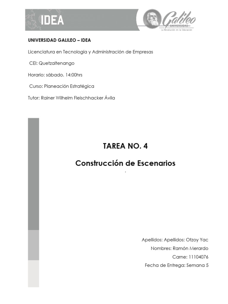 Tarea 4 | PDF | Planificación | Toma de decisiones