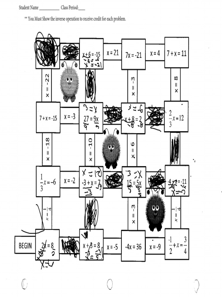Santiago Guarcas - One Step Equations Maze | PDF