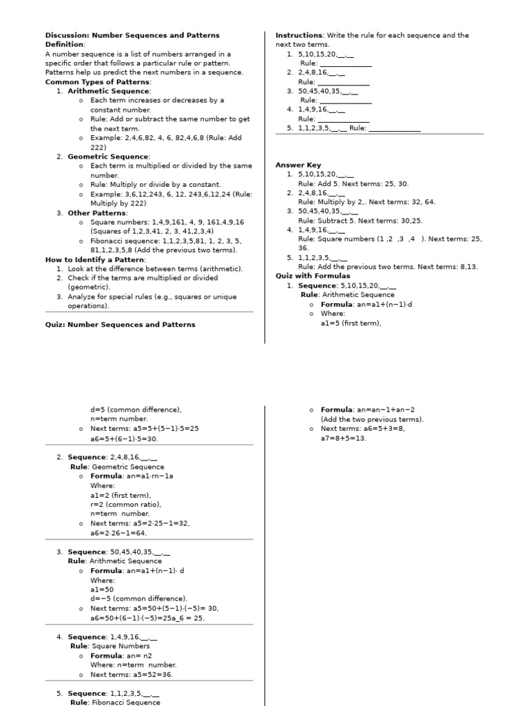 Number Sequence | PDF