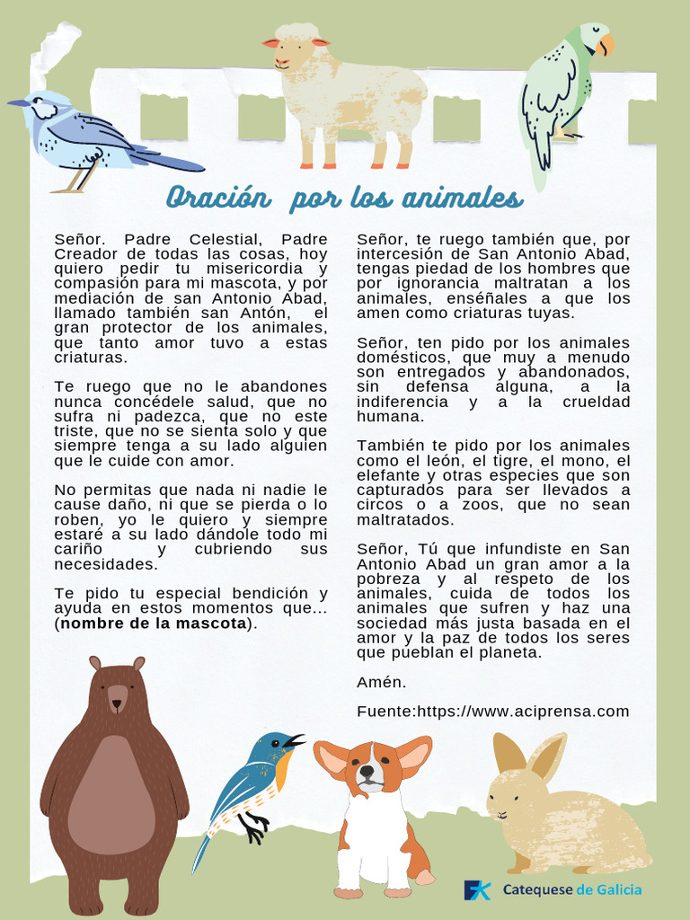 Oración para Pedir Por Las Mascotas | PDF