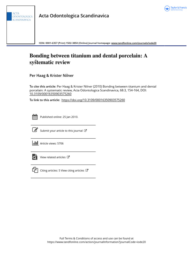 Titanium-Porcelain Bonding Review | PDF | Titanium | Ceramics