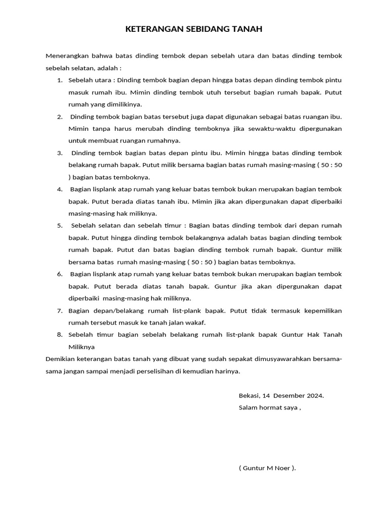 Keterangan Sebidang Tanah | PDF